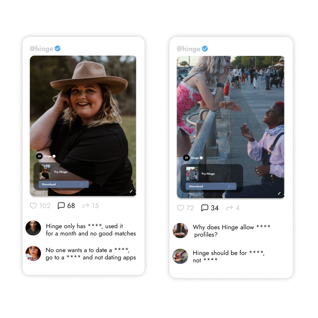 Arwen | Hinge Ad Comment Moderation Case Study